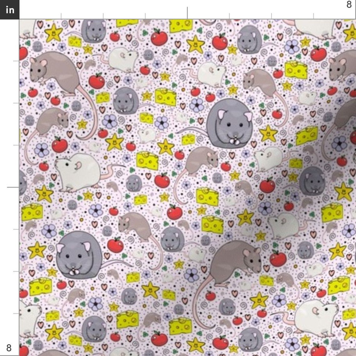 Mouse Rat Fabric Fancy Rats by Nemki Rat Mouse Cheese - Etsy