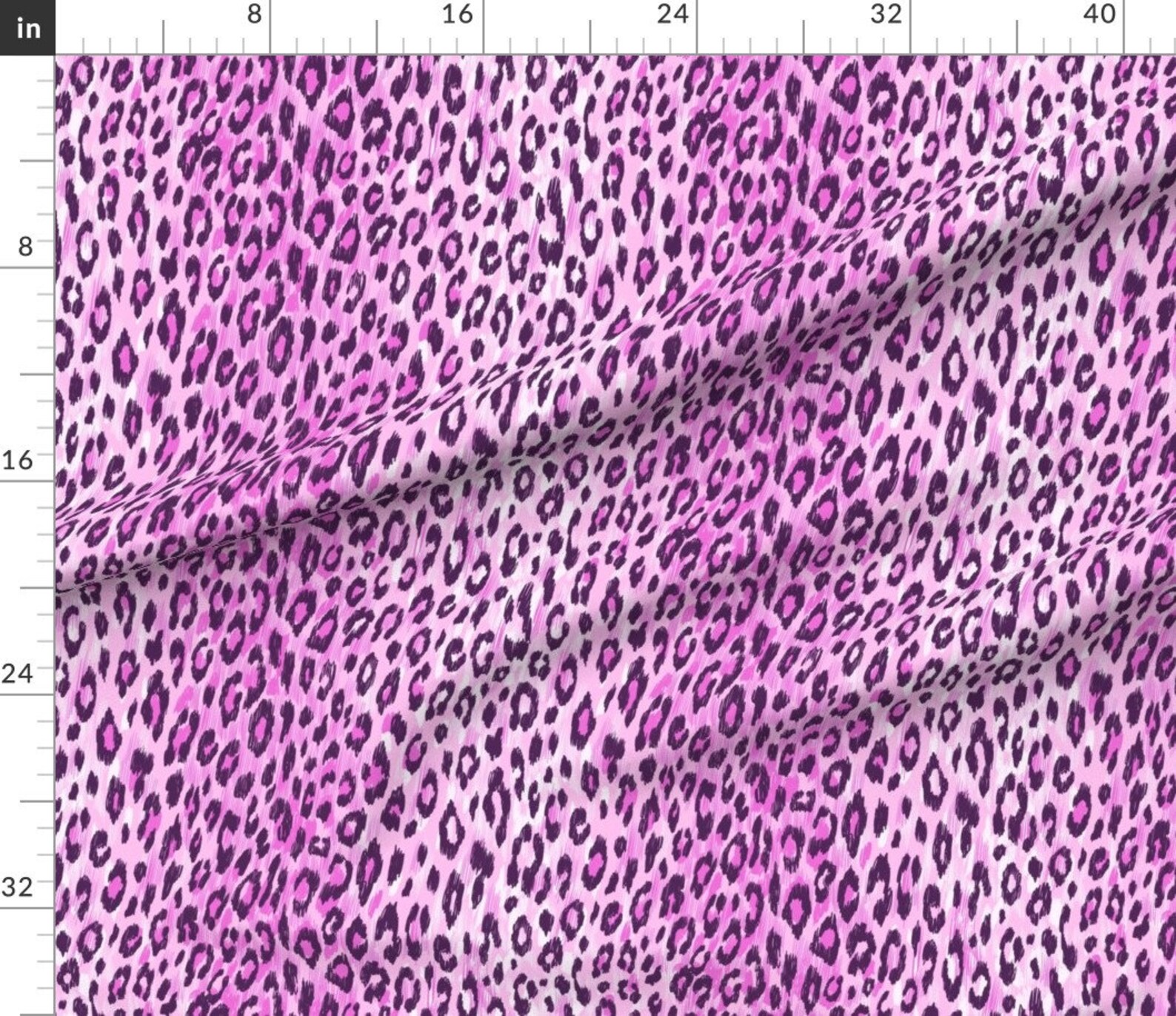 Pink Leopard Print Fabric Leopard Fur in Pink Colors by Ybt - Etsy