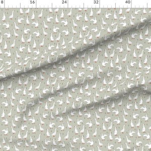 Geese Fabric - Geese // Gray Gender Neutral Farm Animals by Andrea ...