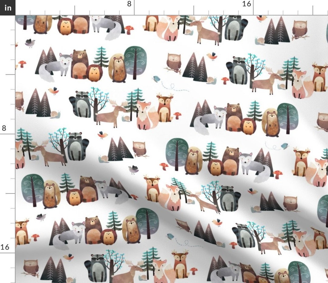 Woodland Animals Fabric Woodland Critters Life in the - Etsy
