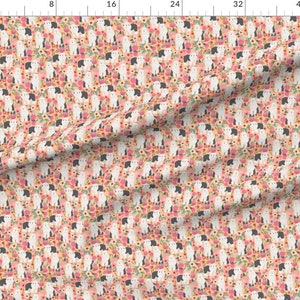 Sheepdog Fabric Old English Sheepdog Florals Cute Floral Dogs by ...