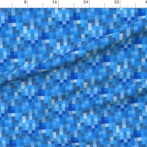 Blue Pixels Fabric Pixel Party / Blue by Willowlanetextiles Geeky Nerdy ...