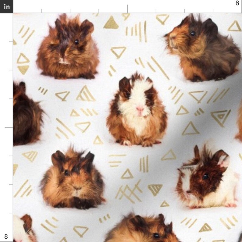 Geometric Guinea Pig Animal Fabric Lots of Little Guinea - Etsy
