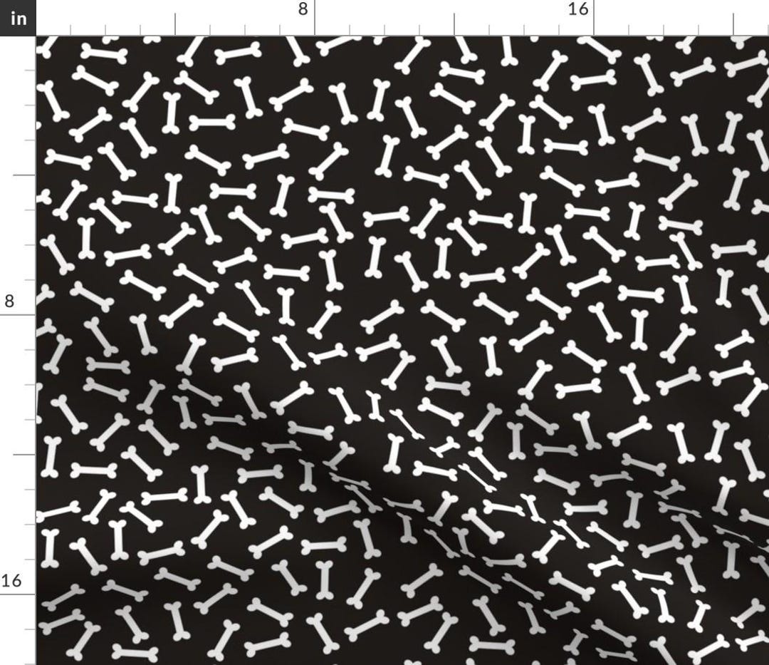 Bones Fabric Dog Bones by Valcheck Black and White Dog Bones Pet Doggy ...