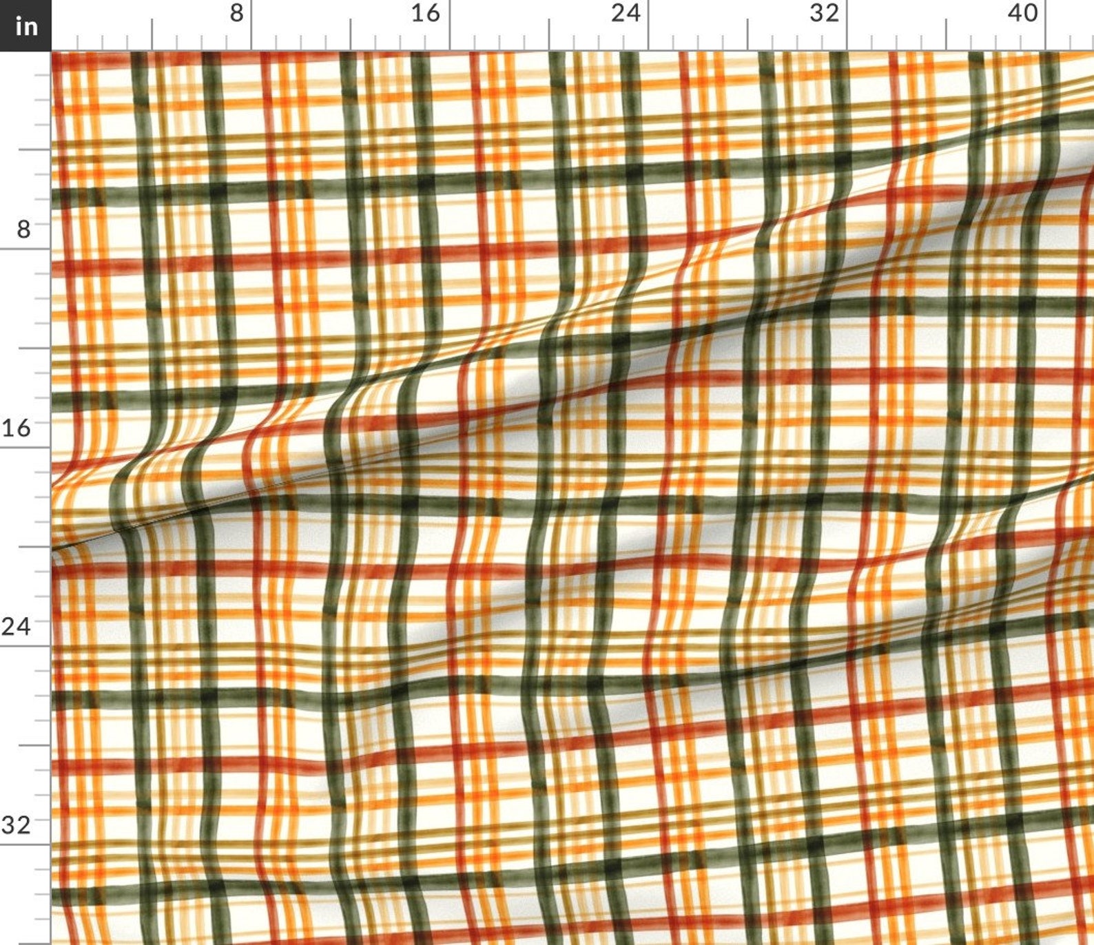 Watercolor Plaid Fabric Fall Plaid by Littlearrowdesign - Etsy