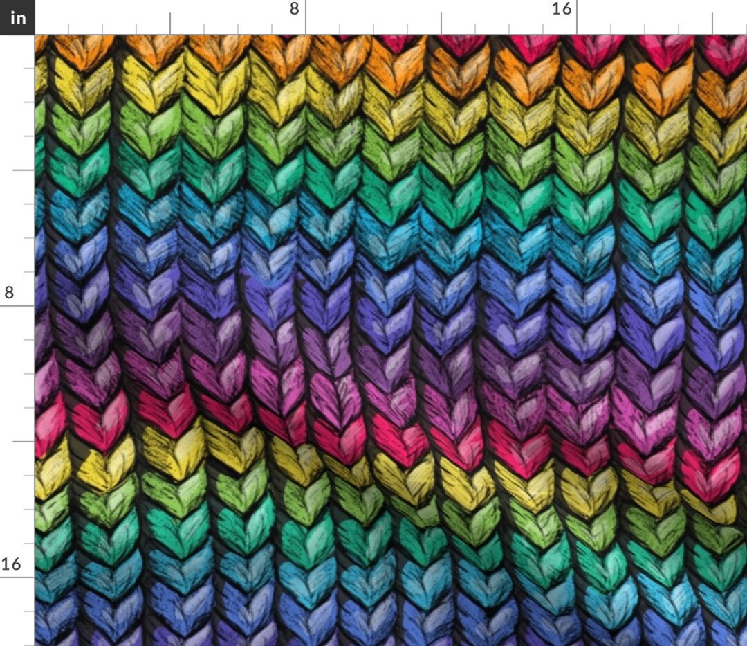 Knitted Look Fabric Knitted Rainbow by Milky_way_designs Rainbow Ombre ...