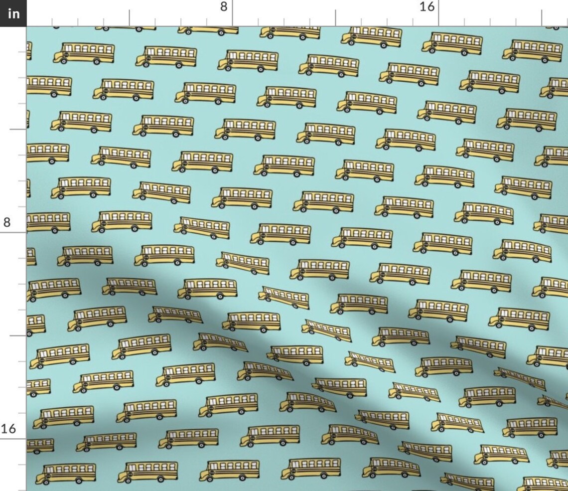 School Bus Fabric School Bus Fabric by Littlearrowdesign | Etsy