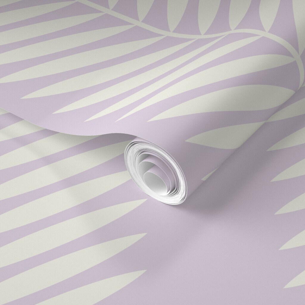 Leaves Wallpaper Laurel Leaf Custom Lilac by Danika Herrick - Etsy