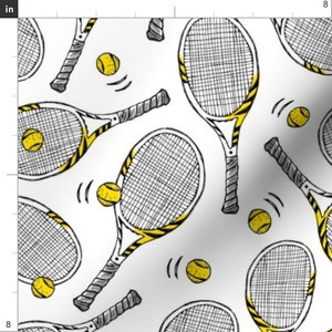 Vintage Tennis Fabric Tennis Rackets Sport Game by Revista Retro Summer ...