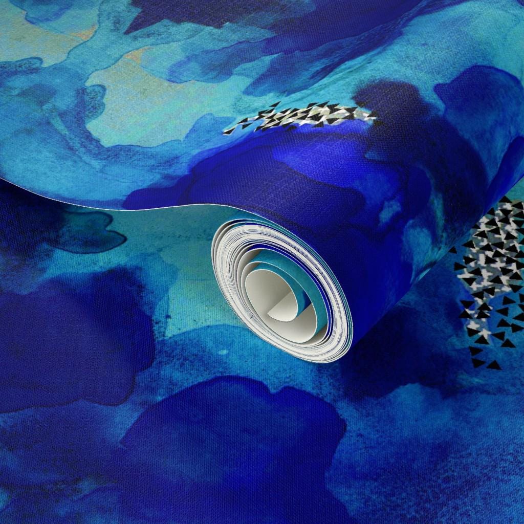 Indigo Wallpaper - Indigo Watercolor Abstract by Ivieclothco - Indigo ...