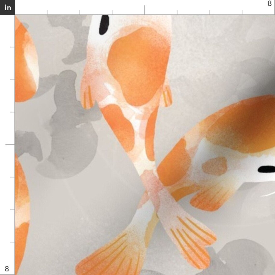 Koi Fish Fabric Japanese Koi Fish by Tarynosaurus Koi Fish | Etsy