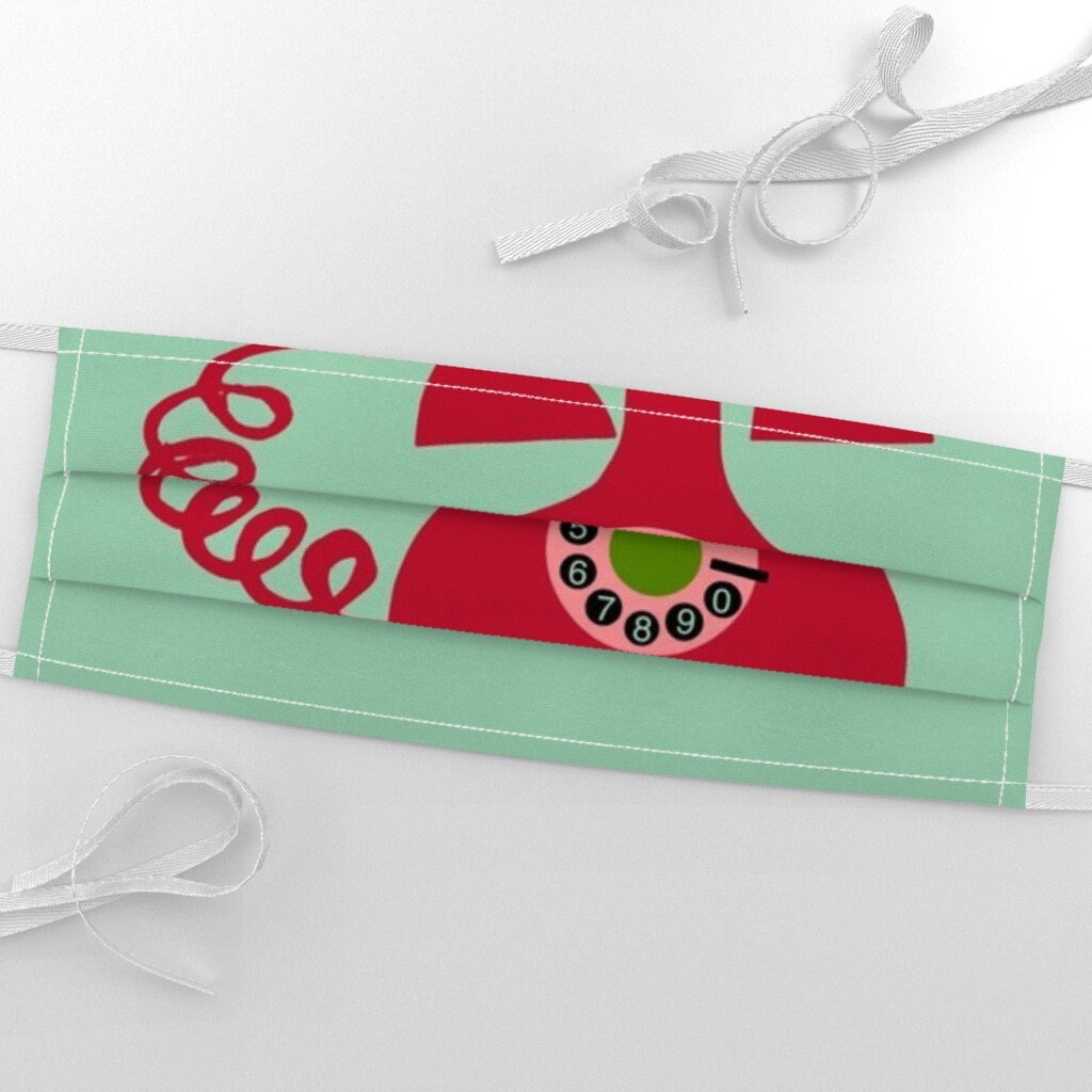 Retro Red Phones Fabric Big Red Phones by Boris Thumbkin | Etsy