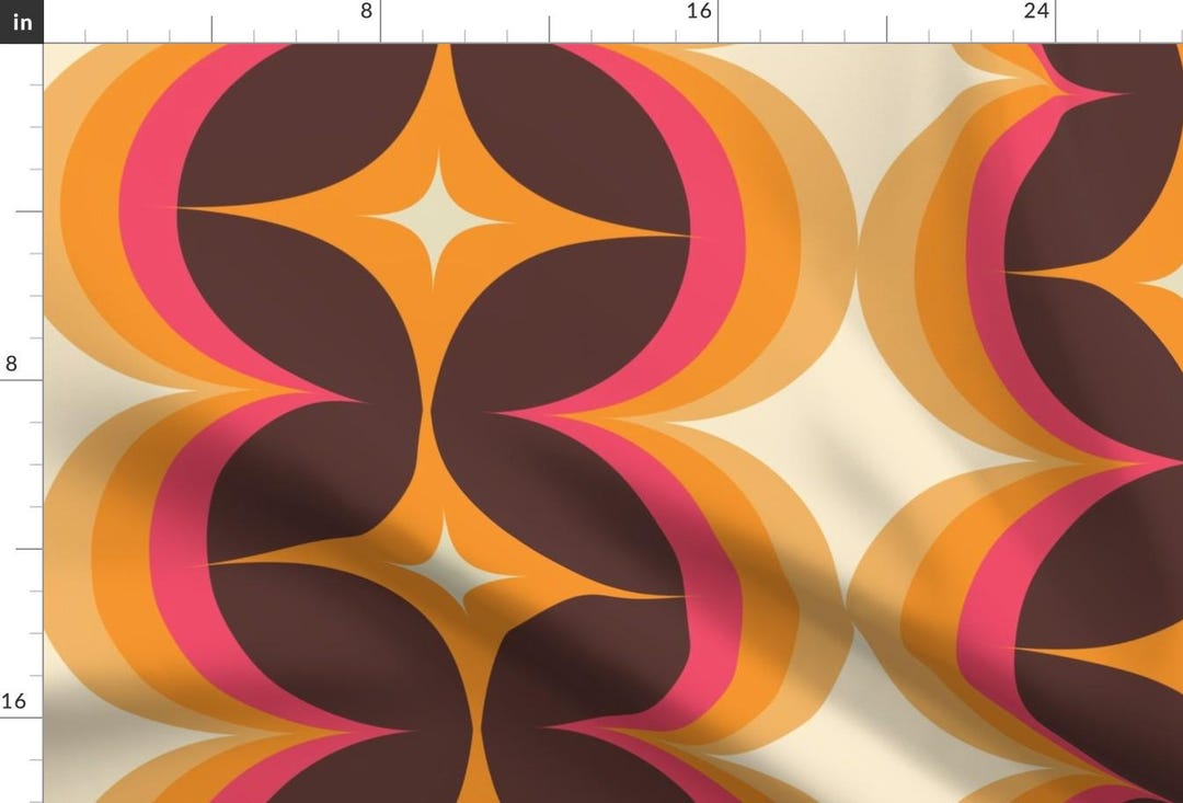 Pink Vintage Fabric 70's Retro by Annhurleydesign Maximalist Brown ...