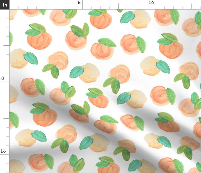 Watercolor Peaches Fabric True Sweet Peach // Medium by - Etsy