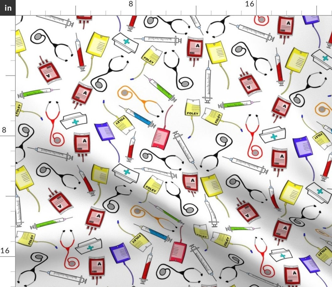 Nurse Fabric Colorful Medical Hospital Pediatric Geriatric - Etsy