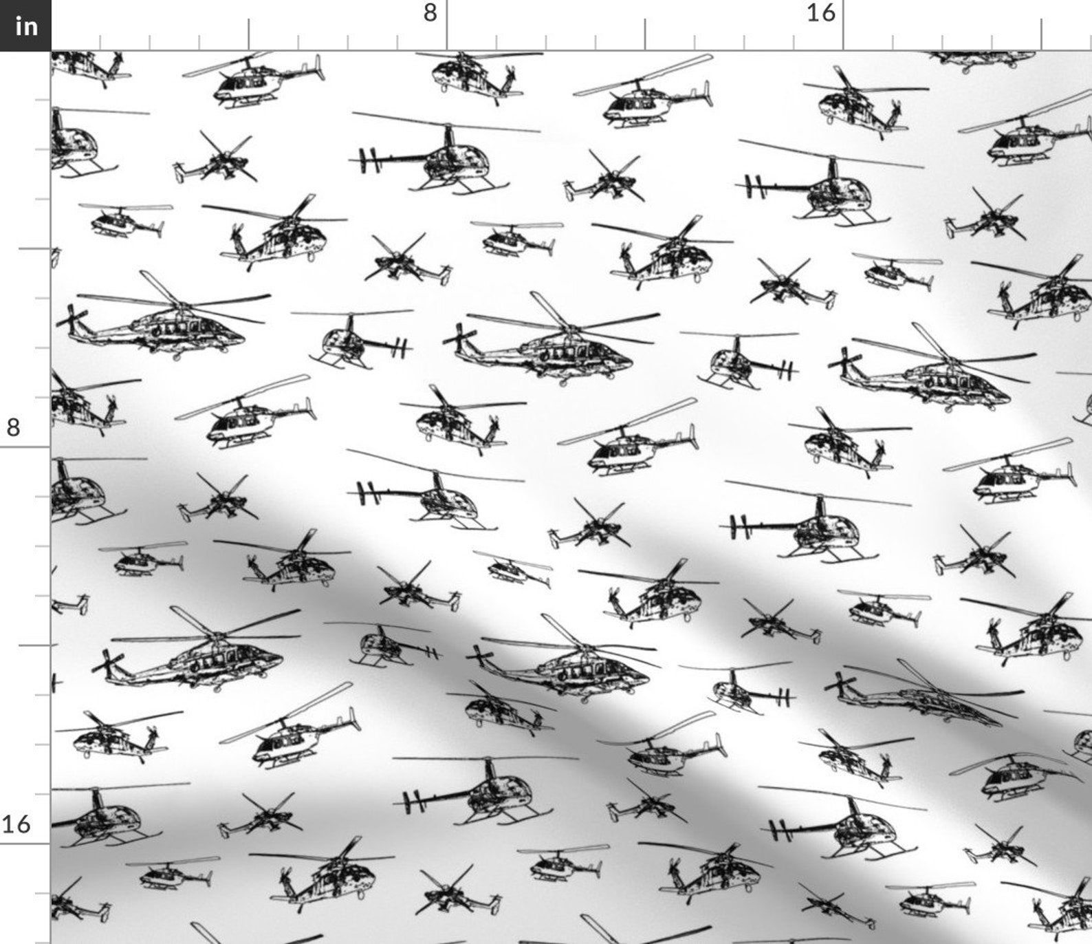 Helicopters Fabric Helicopters Small by Thinlinetextiles | Etsy