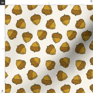 Acorns Fabric Acorns Ivory by Fernlesliestudio Acorn Fall Autumn Nature ...