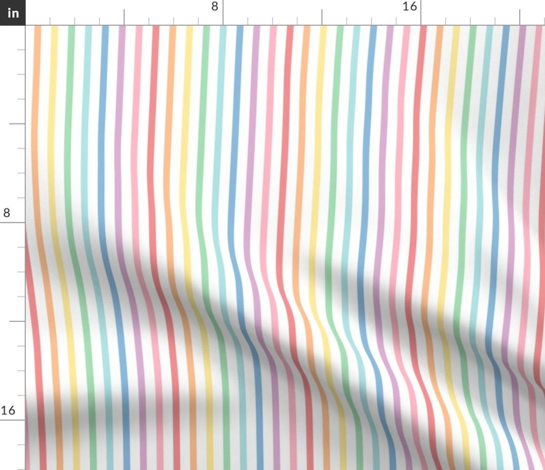 Multicolor Stripe Fabric Pastel Rainbow Stripes 1 Vertical Xl by ...
