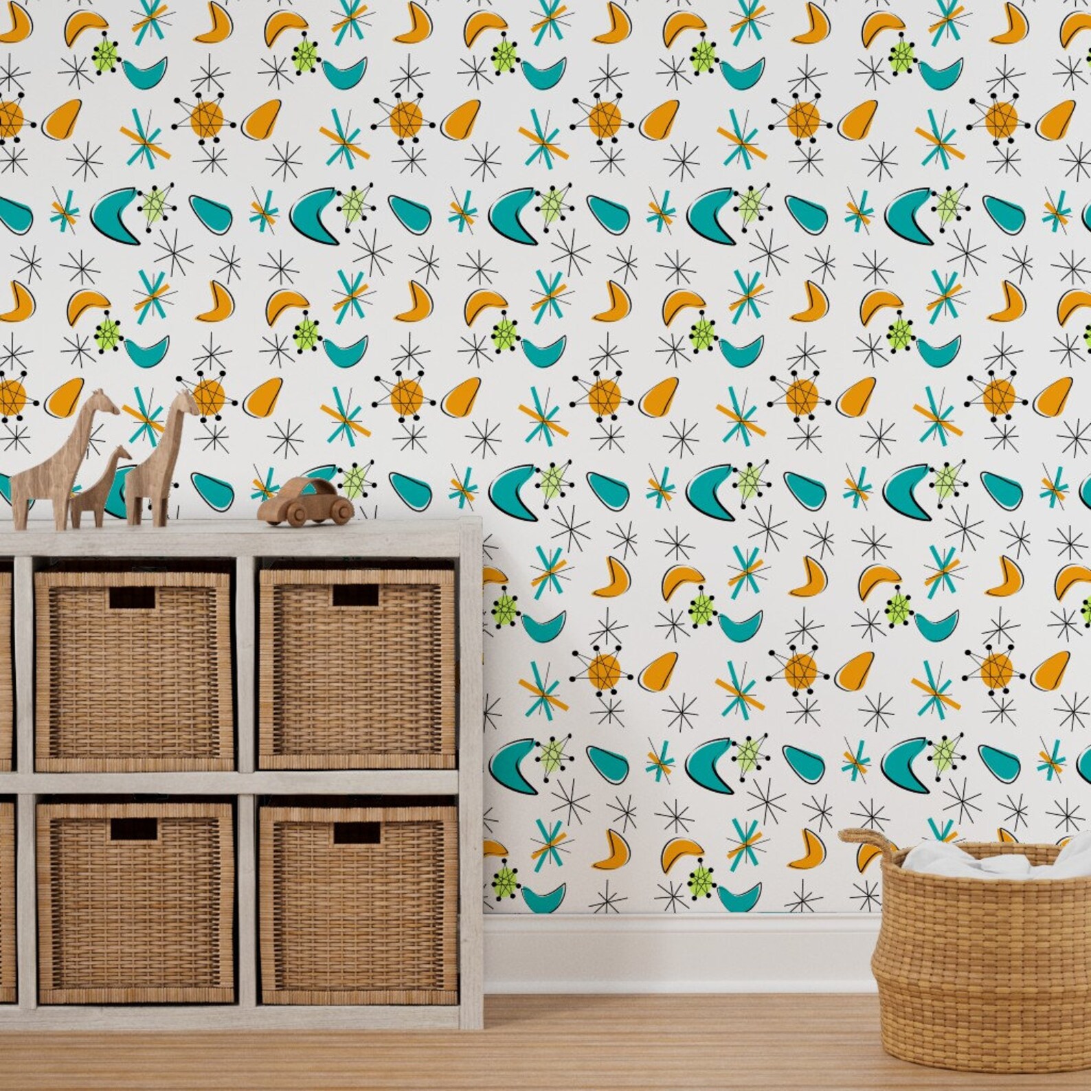 Mid Century Modern Wallpaper Atomic Era by Hot4tees Bgyahoo - Etsy