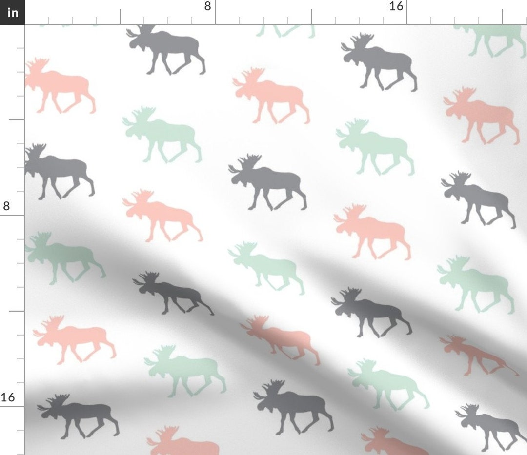 Moose Fabric Multi Moose the Willow Woods Collection by ...