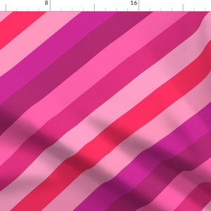 Bright Pink Stripes Upholstery Fabric Aesthetic Diagonal Stripe by ...