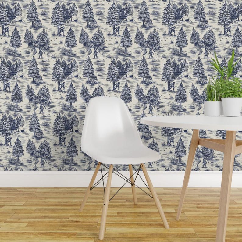 Blue Sasquatch Removable Peel and Stick Wallpaper - Bigfoot Camping ...