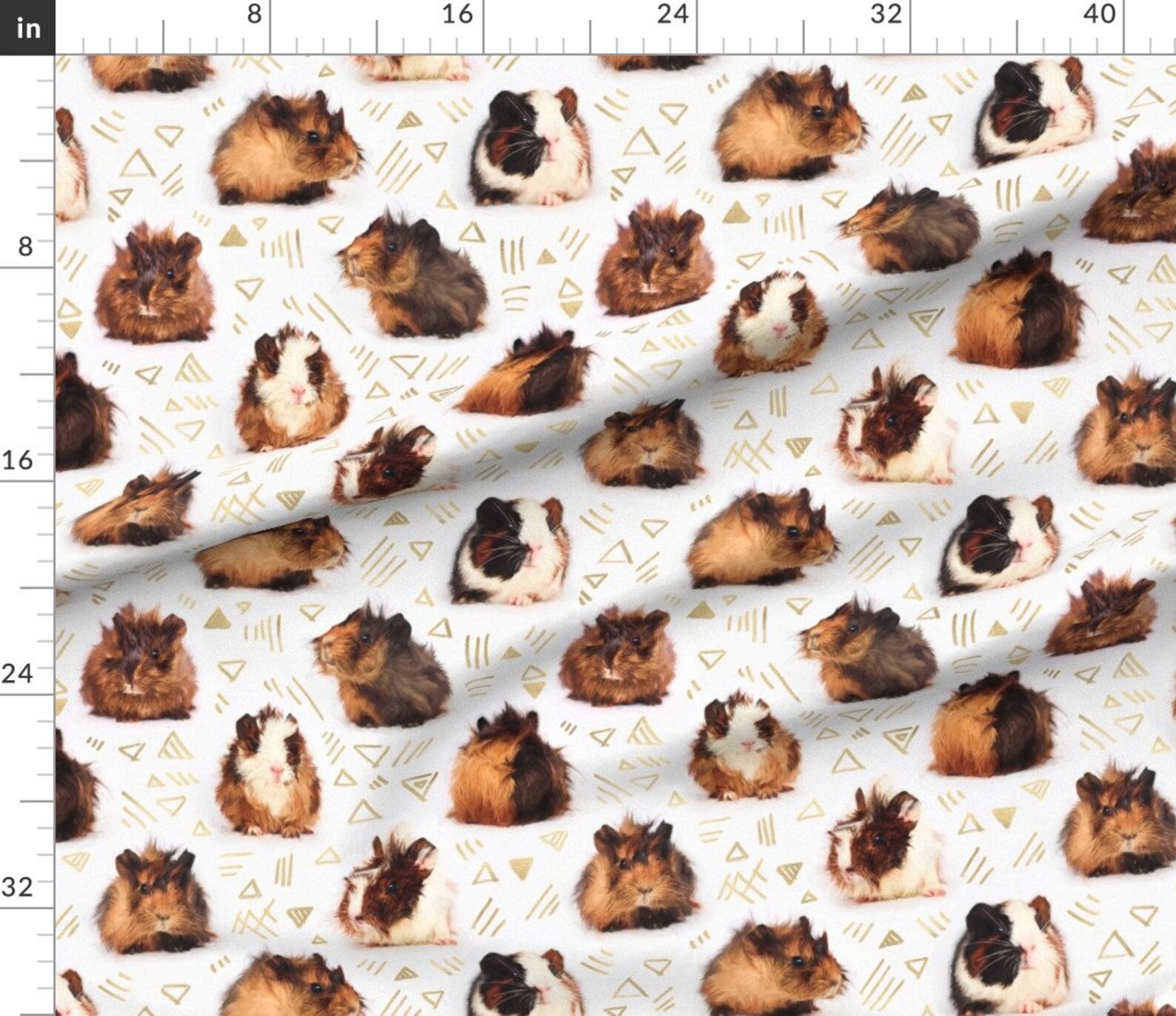 Guinea Pigs and Lines Fabric the Essential Guinea Pig by | Etsy