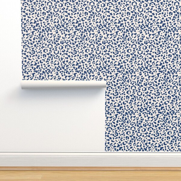 Animal Print Wallpaper Navy - Etsy