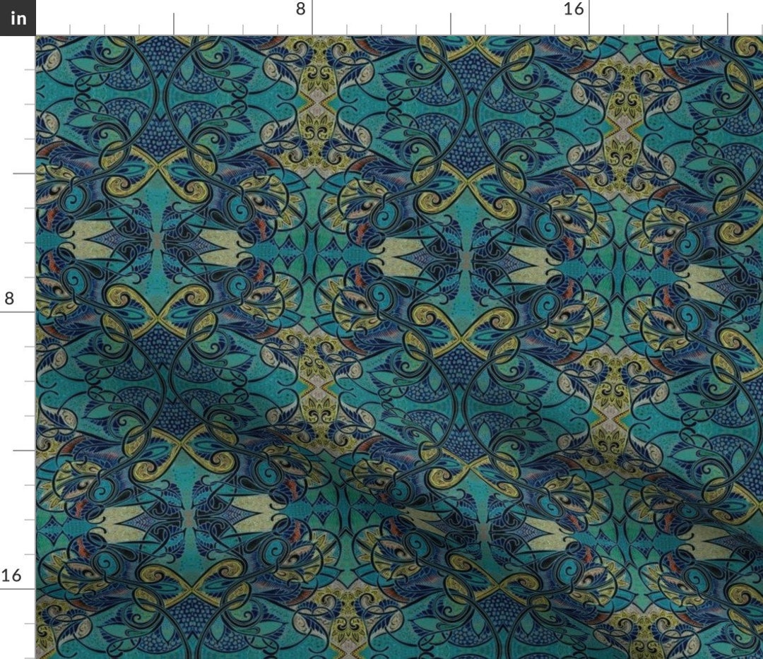 Batik Fabric Teal Confessions by Edsel2084 Batik Teal Blue - Etsy