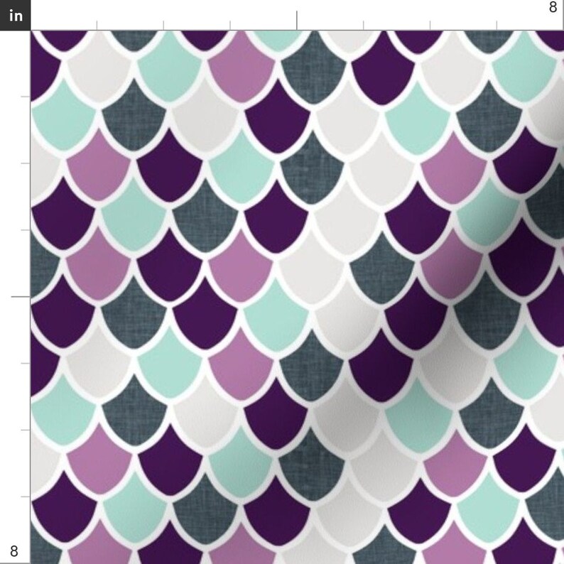 Mermaid Scales Fabric Purple Aqua Mermaid Scales // Small - Etsy