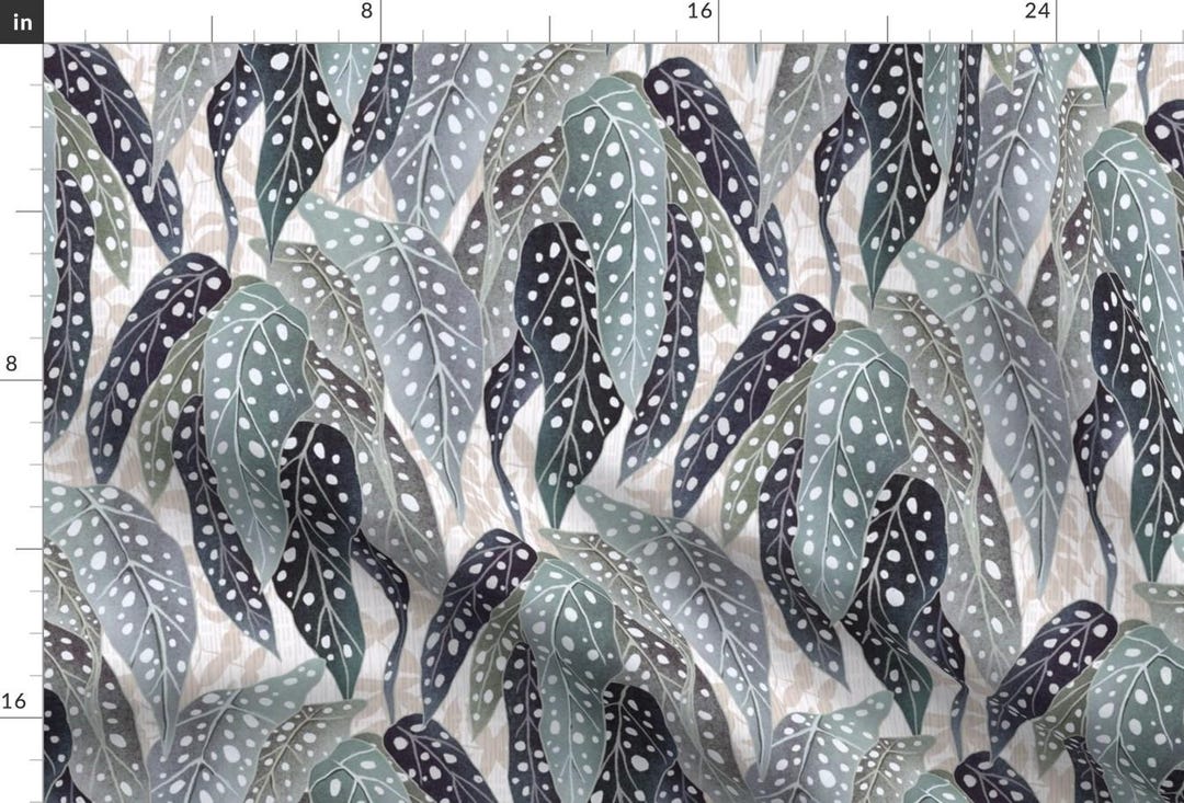 Begonia Fabric - Giant Polka Dot Begonia Leaves by Bound Textiles ...