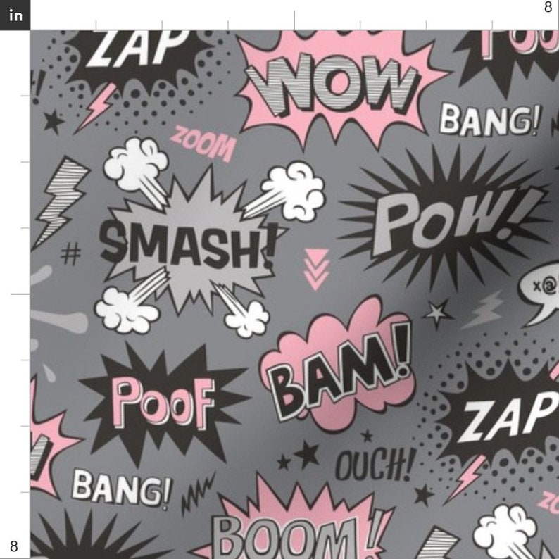 Superheroes Fabric Superhero Comic Pop Art Speech Bubbles - Etsy