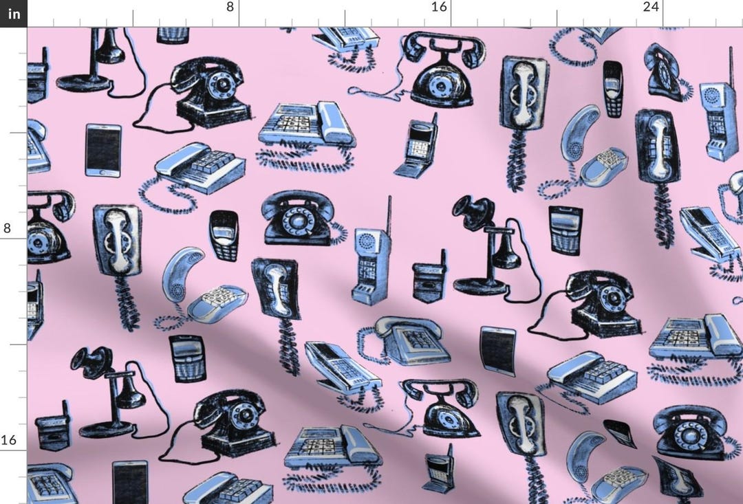 Phones Fabric Phones Phones Phones Rose Blue by Abbieuproot Telephone ...
