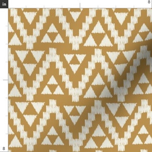 Aztec Boho Fabric Geometric Tribal Mustard Cream by Bohemiangypsyjane ...