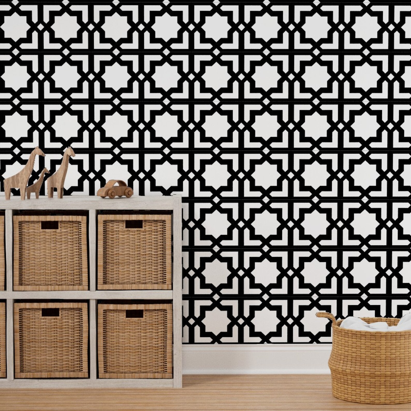 Moroccan Wallpaper Casablanca White Black by Miss Blümchen - Etsy