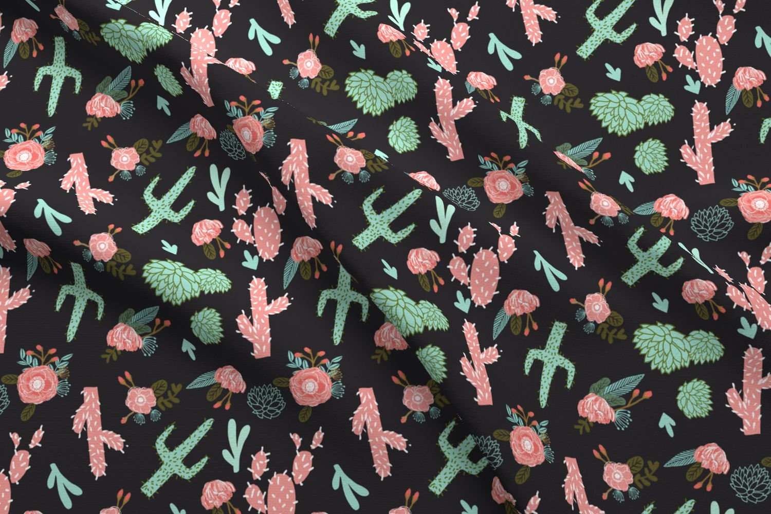 Cactus Fabric Cactus Floral Fabric Southwest Flower Cactus | Etsy