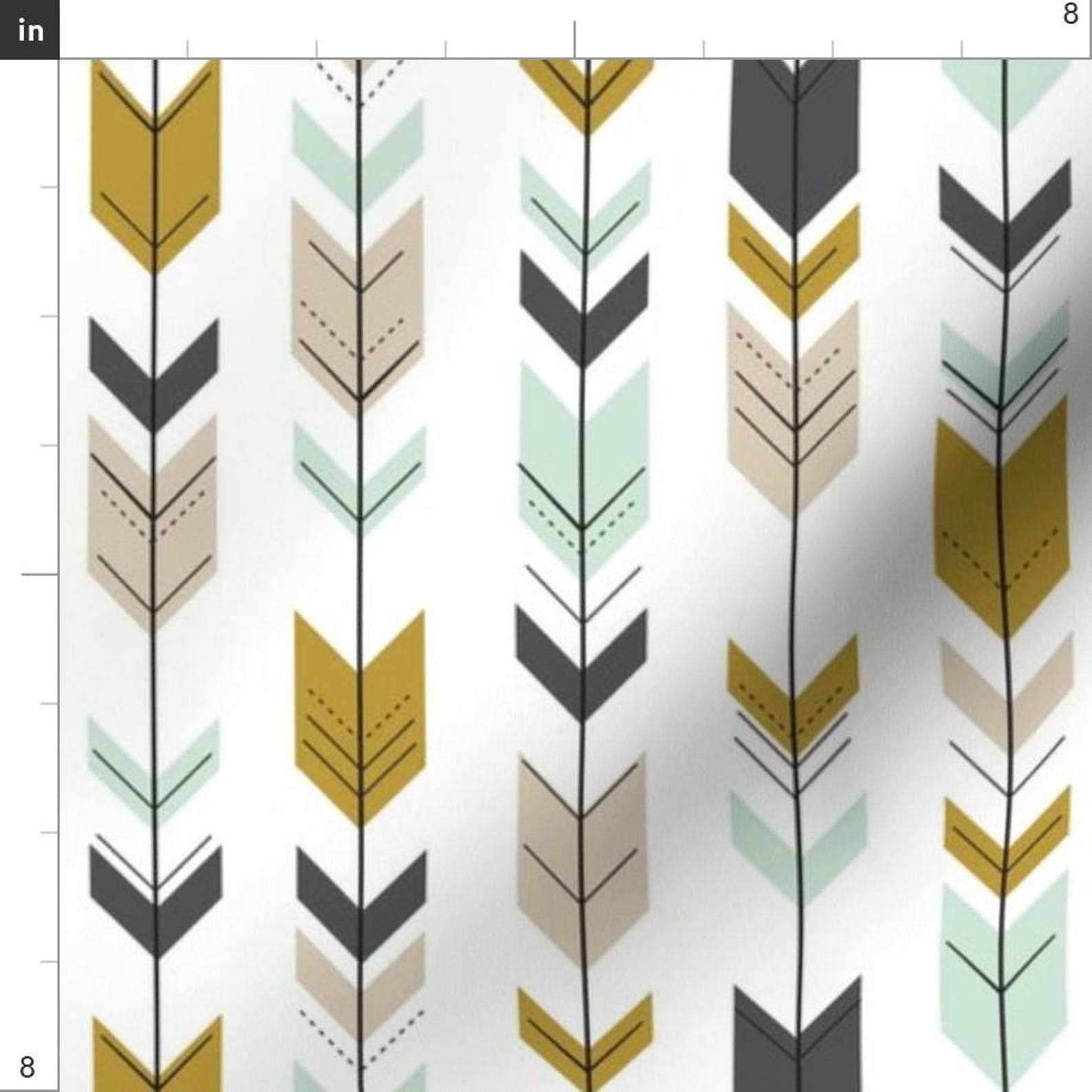 Woodland Fabric - Fletching Arrows (small Scale) / Woodland Collection ...