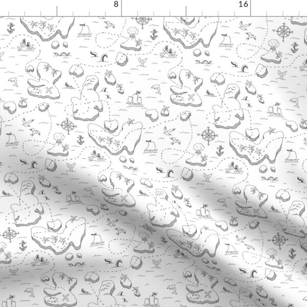 Treasure Map Fabric - Etsy