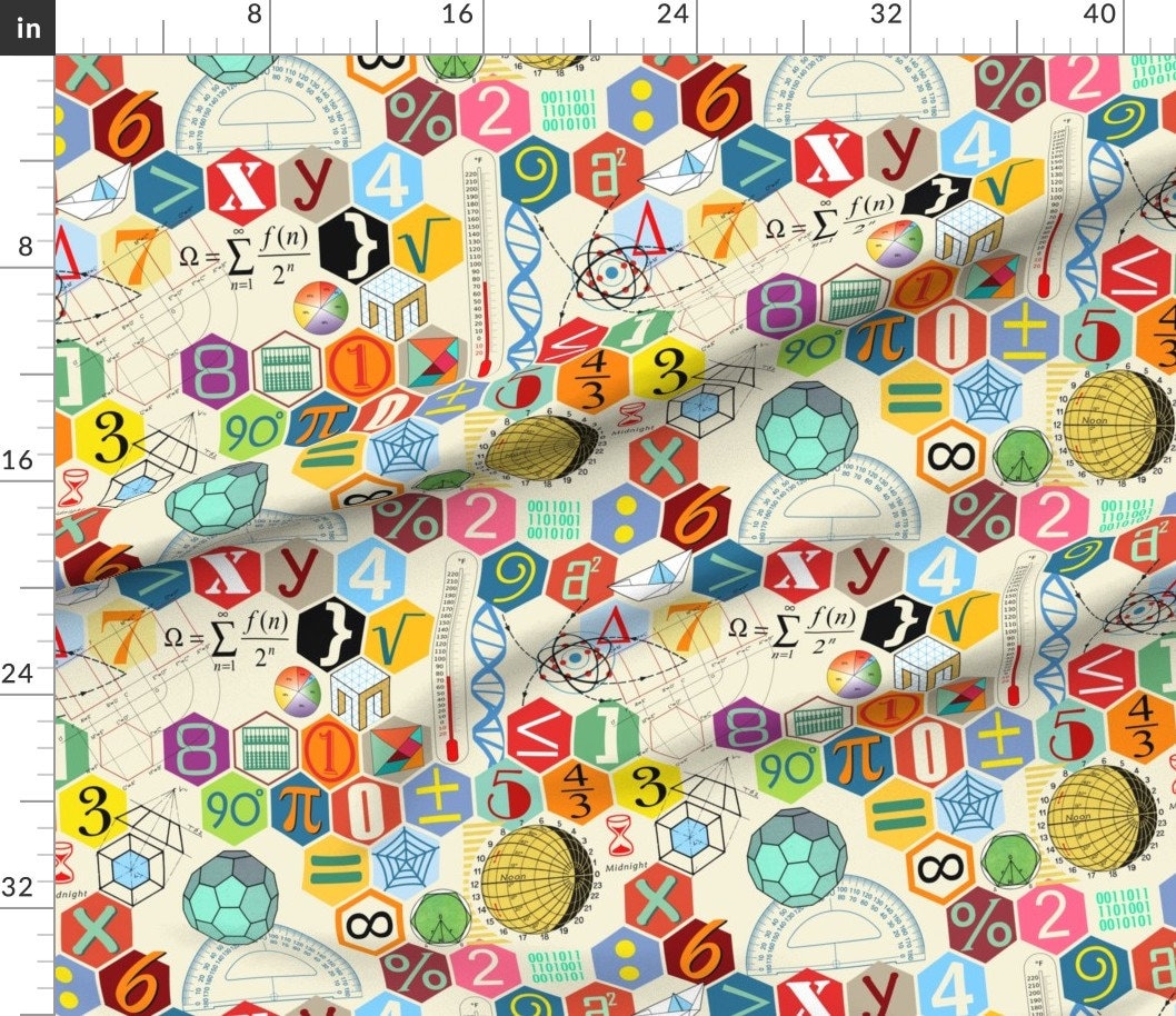 Math Fabric Math in Color by Chicca Besso Mathematics | Etsy