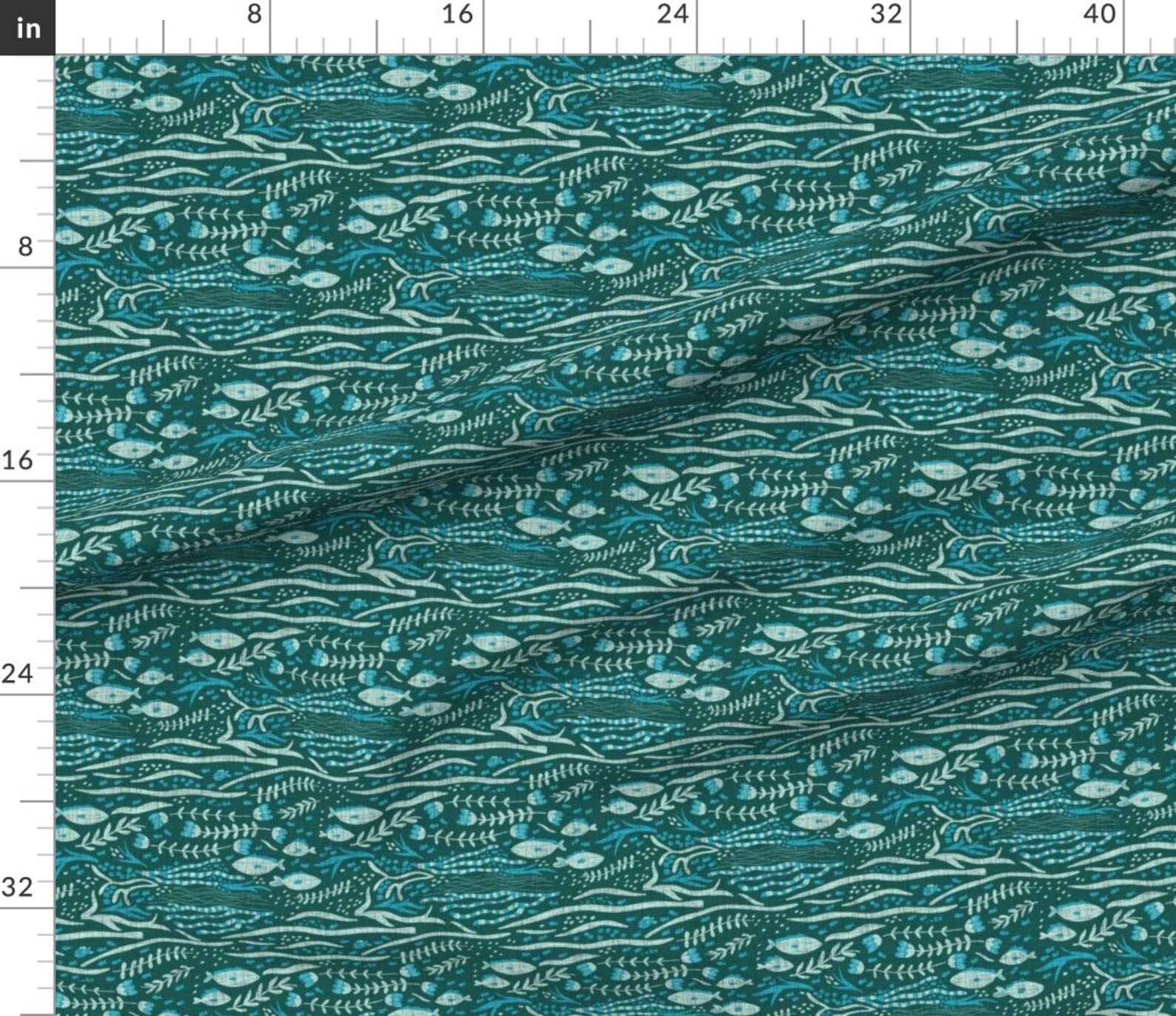 Underwater Green Seaweed Fabric Underwater World by | Etsy