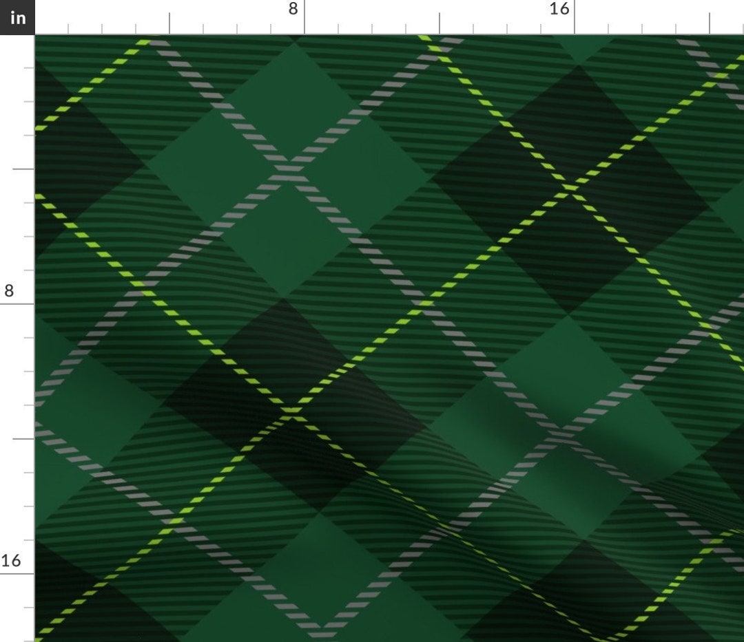Green Plaid Fabric Dark Green Christmas Tartan by Paper_and_frill ...