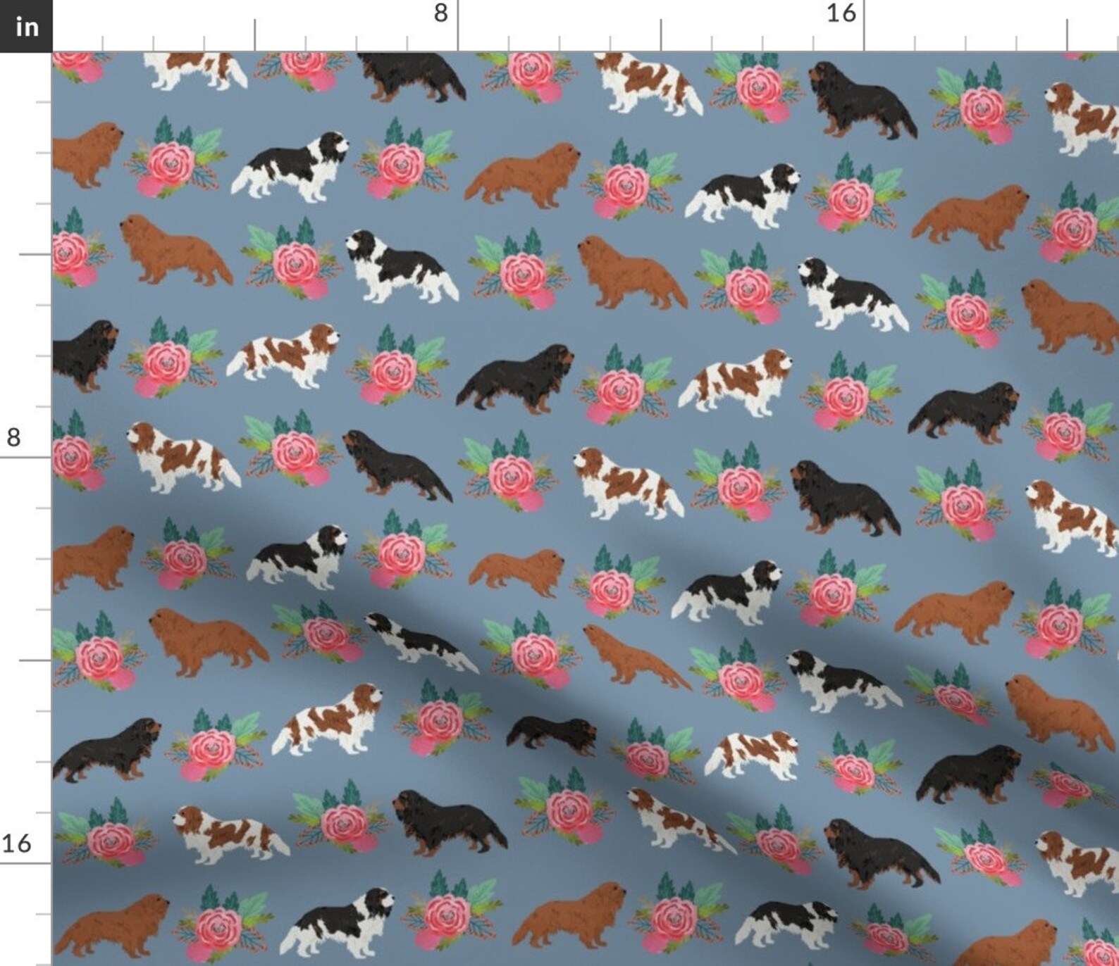 Cavalier King Charles Spaniel Fabric cavalier King Charles - Etsy