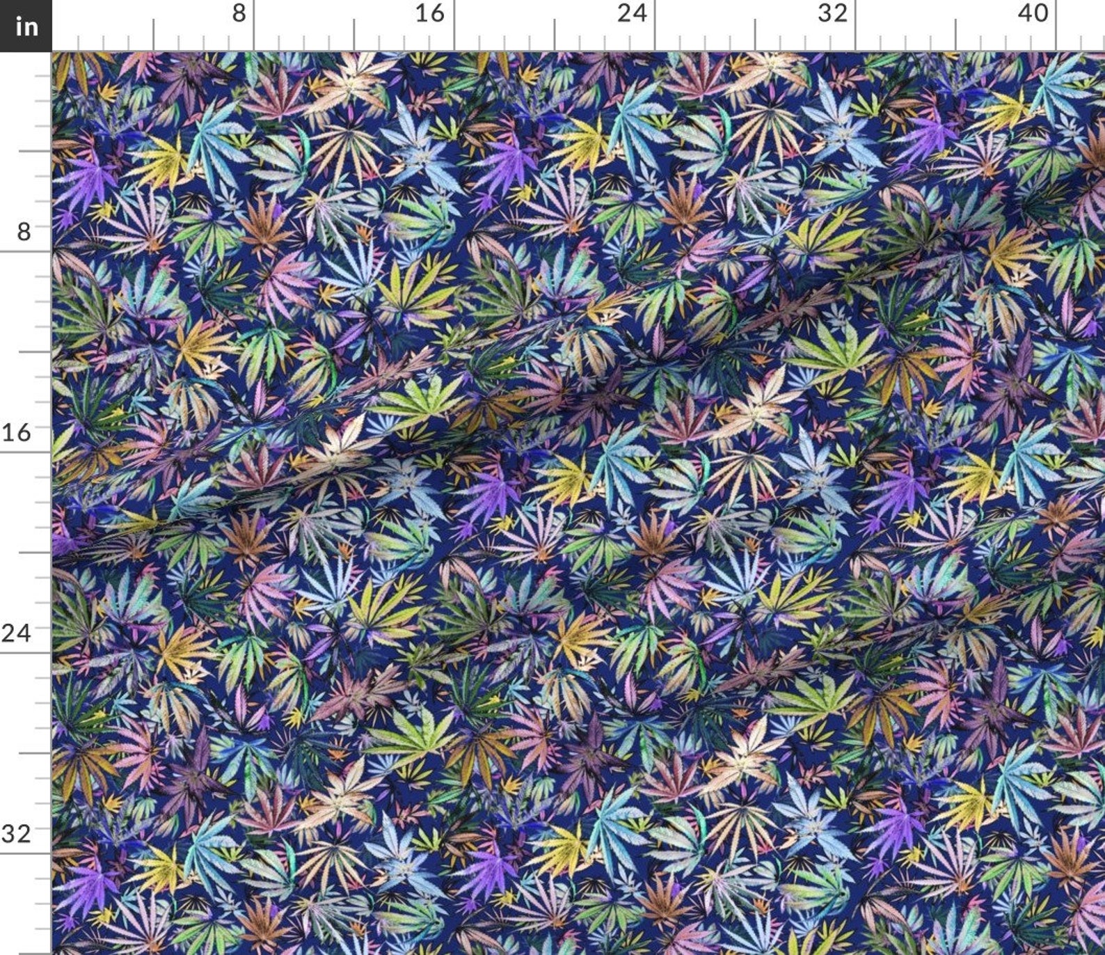 Marijuana Fabric Sativa Indica Pastels by Camomoto - Etsy