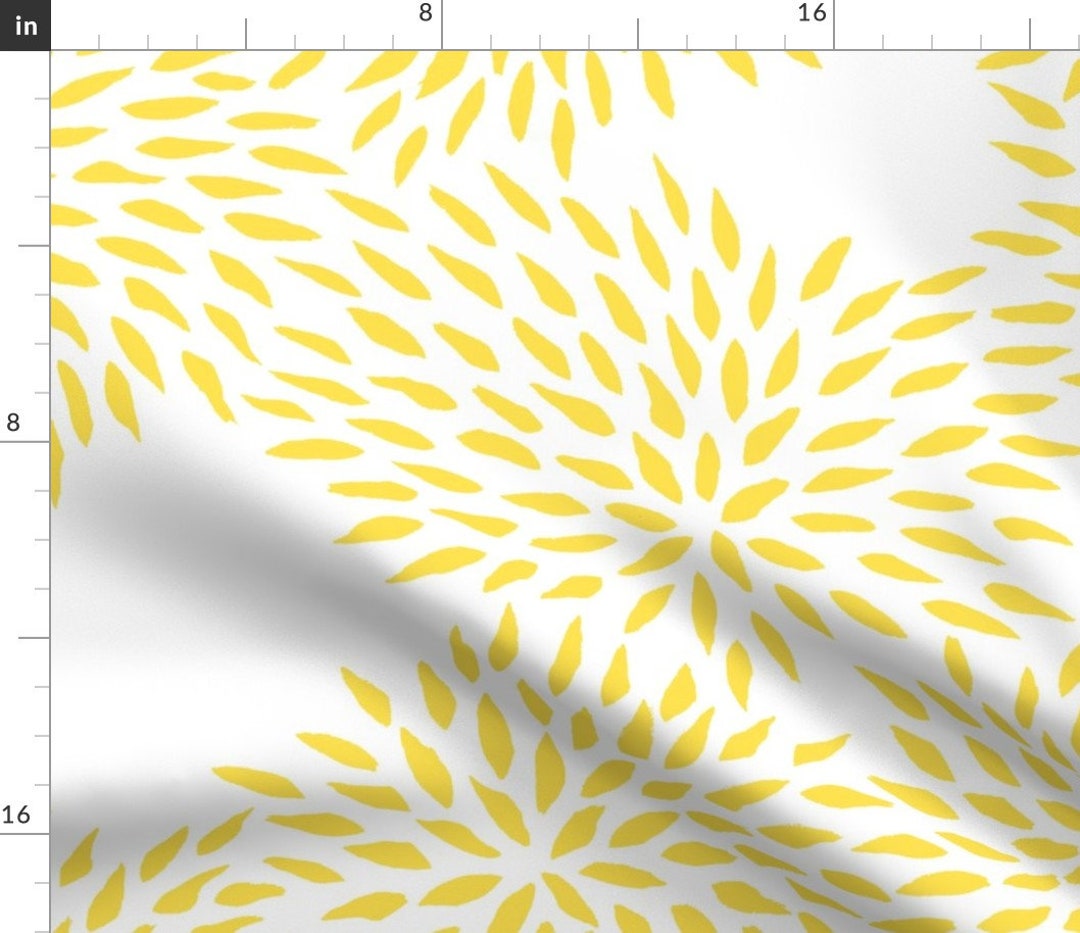 Sunny Yellow Abstract Bright Floral Fabric Summer Mums in - Etsy