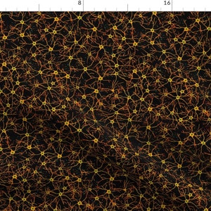 Astrocyte Orange Neurons Fabric Astrocytes In Warm Colors By | Etsy