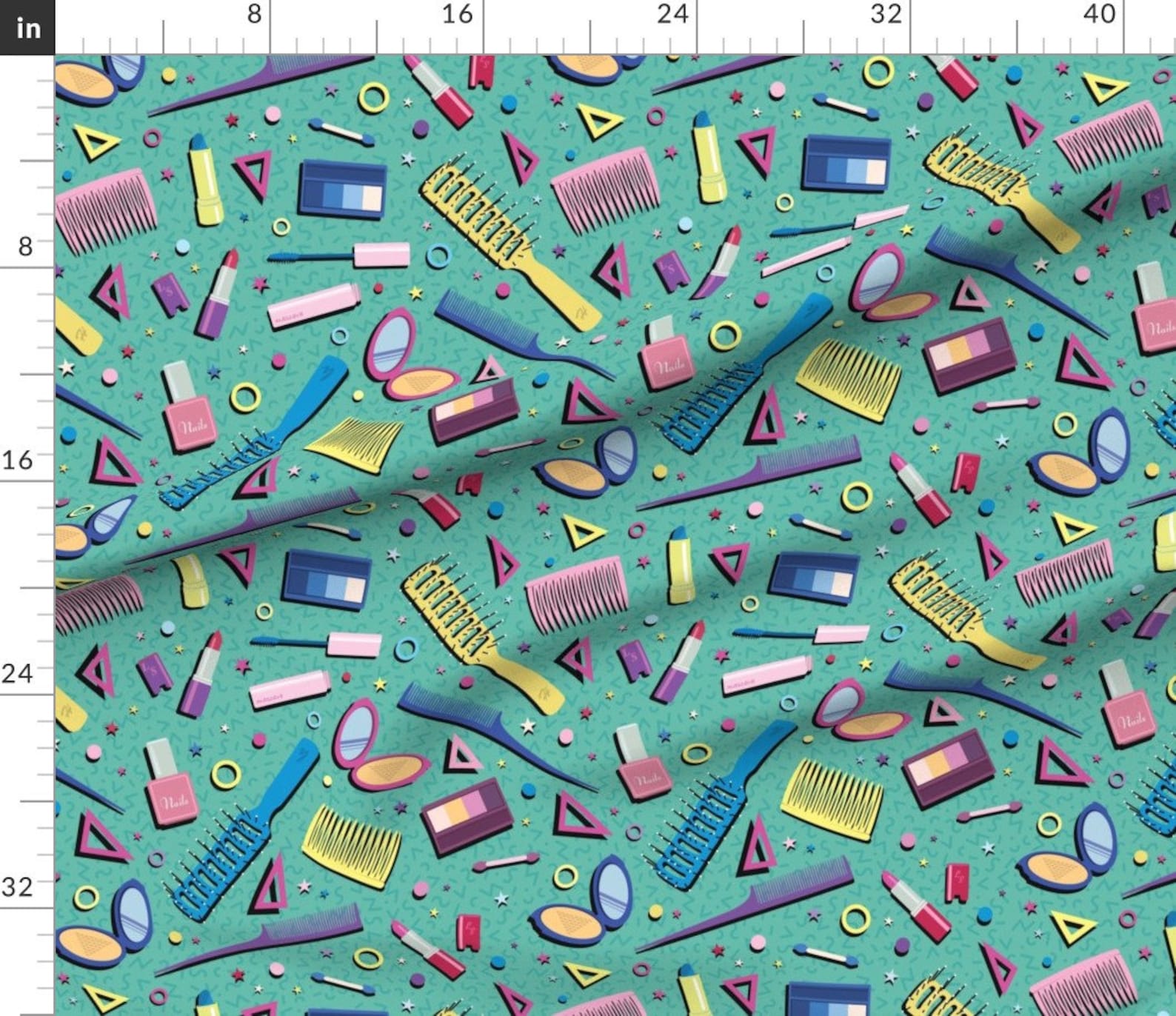 Retro Material Girl Fabric Material Girl by Gray Retro - Etsy