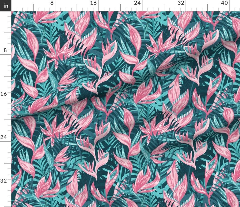 Tropical Fabric Tropical Jungle2 by Lidiebug Tropical - Etsy