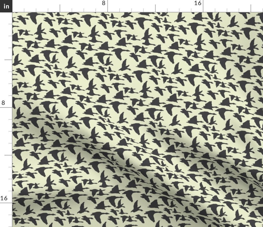 Flying Geese Fabric Birds in Flight Blue and Sage by - Etsy