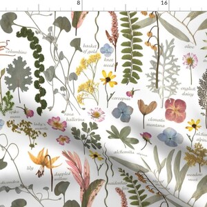Wildflowers Fabric Collectors Garden Sketchbook by Mypetalpress White ...