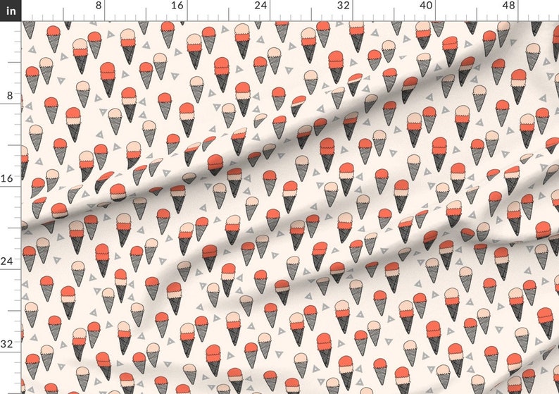 Ice Cream Fabric Ice Cream Cone Summer Tropical Sweets Custom | Etsy
